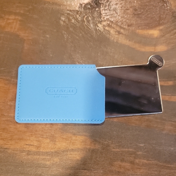 Coach | Accessories | Coach Sky Blue Card Holder With Metallic Clip ...